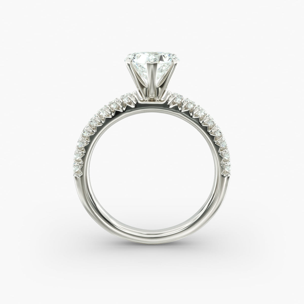 French Pave Engagement Ring